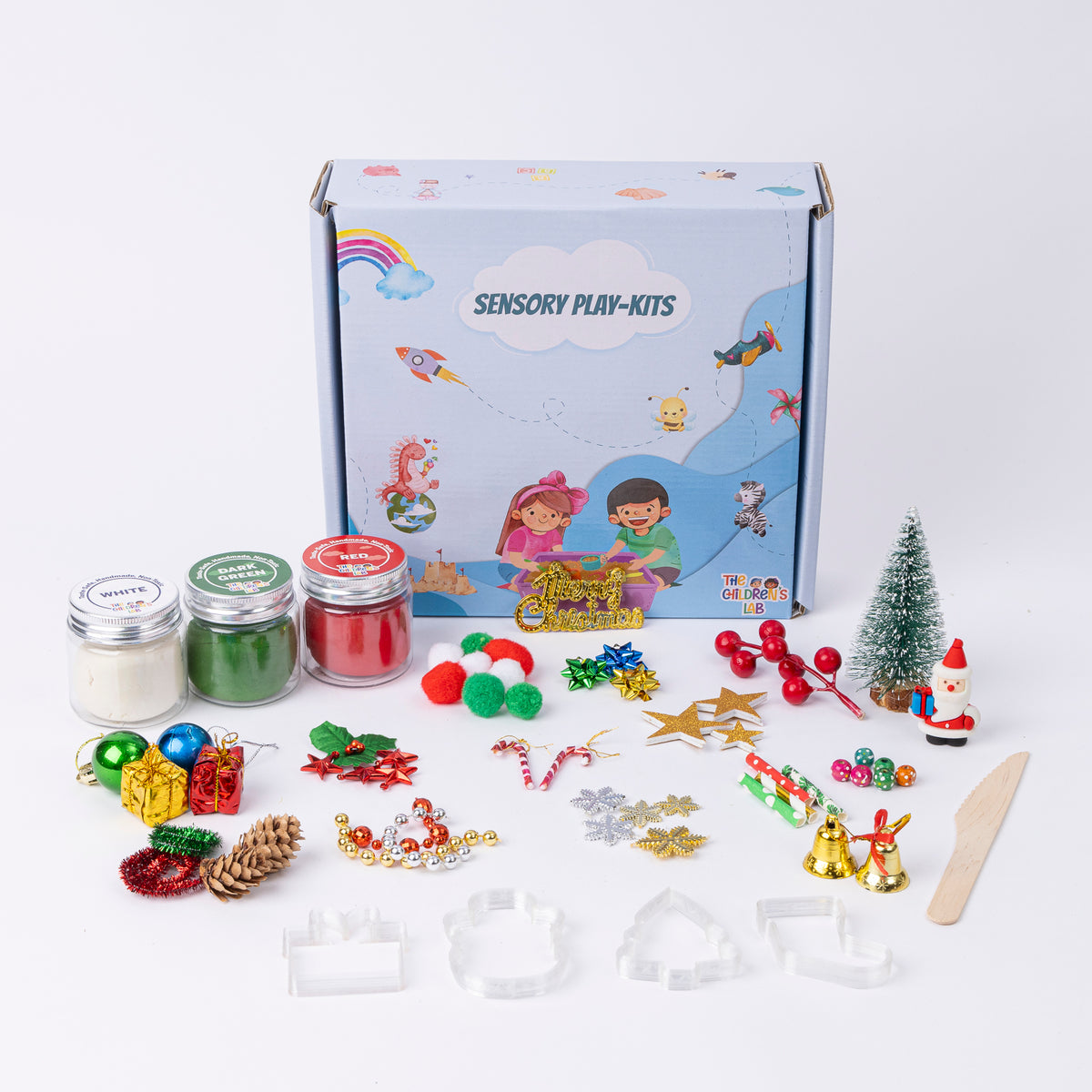 Christmas Playdough Kit I Fun Festive Learning Box I Santa Snow Clay K ...
