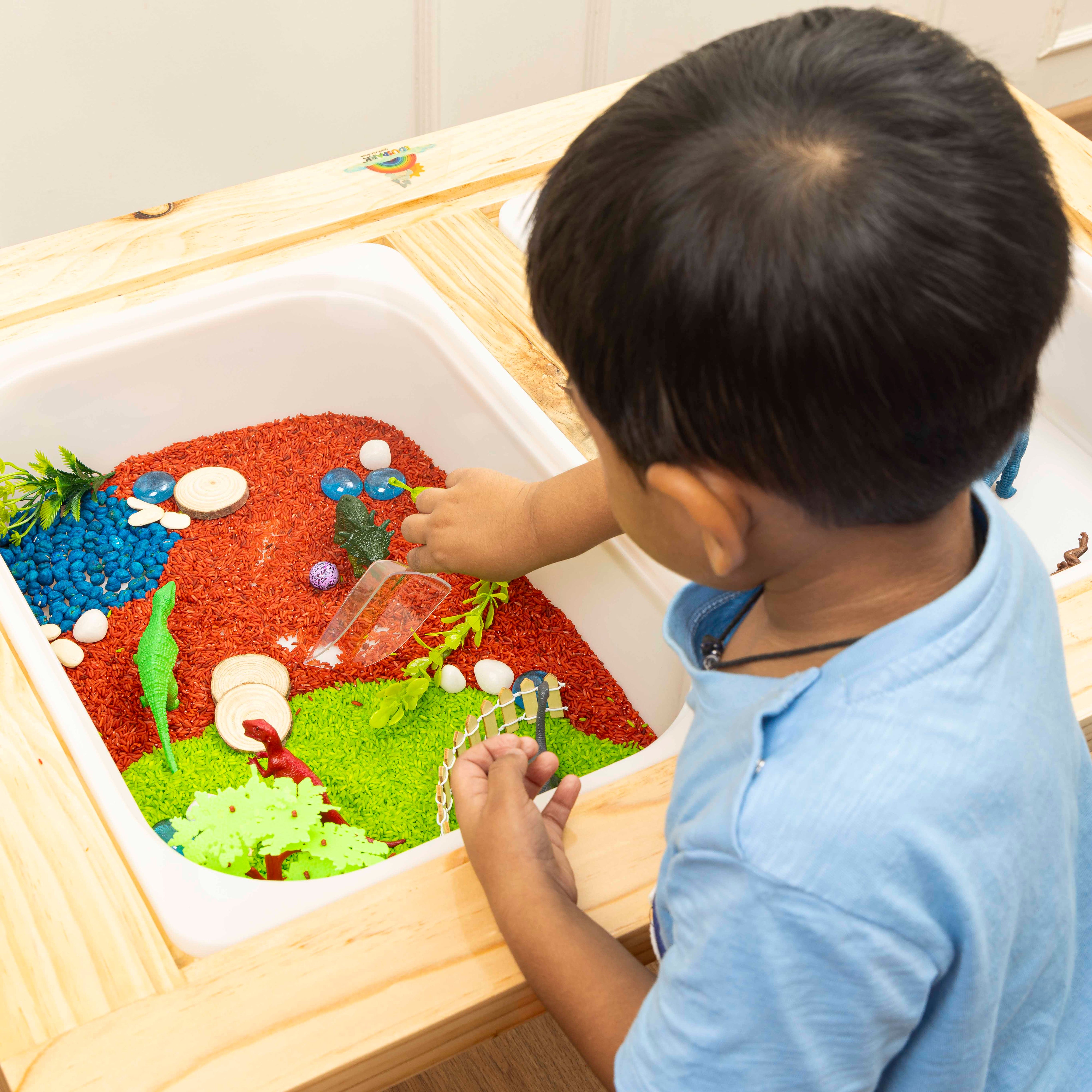 Dinosaur Sensory Bin I TCL I Dino Jungle With Volcano and Animals I Fo ...